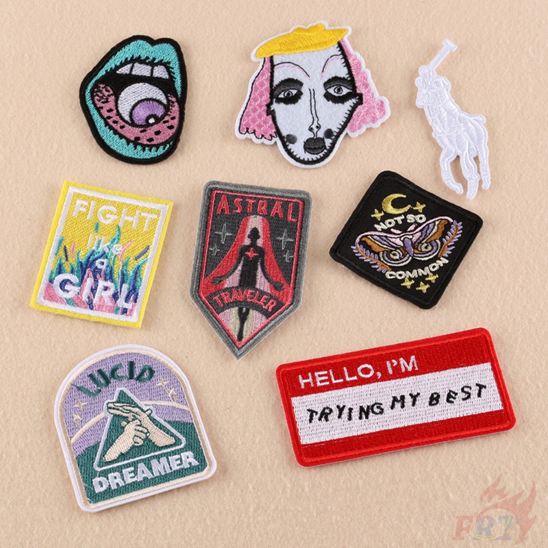 ☸ VSCO Patch ☸ 1Pc Top Quality Patch Diy Embroidered Iron On Badge Sewing Applique | Shopee Malaysia
