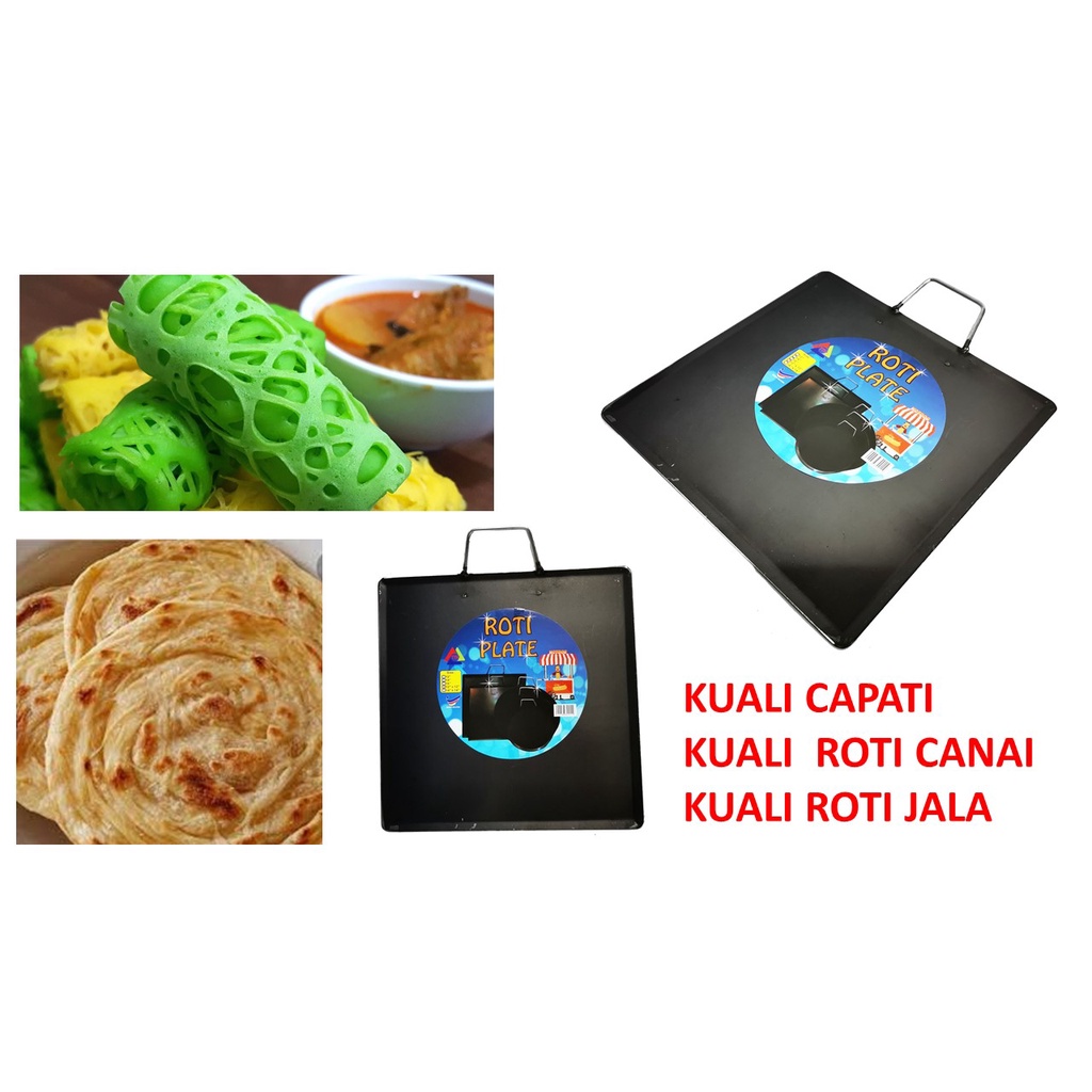 KUALI CAPATI 4 SEGI 12*12 / 14*14 HOT PLATE KUALI ROTI CANAI | Shopee ...