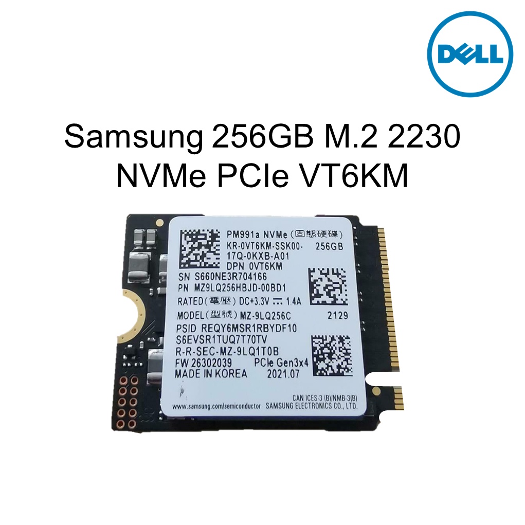 DELL 256GB NVMe M.2 2230 SSD Solid State Drive KFV6T FWJTG 2MY28 WR90F ...