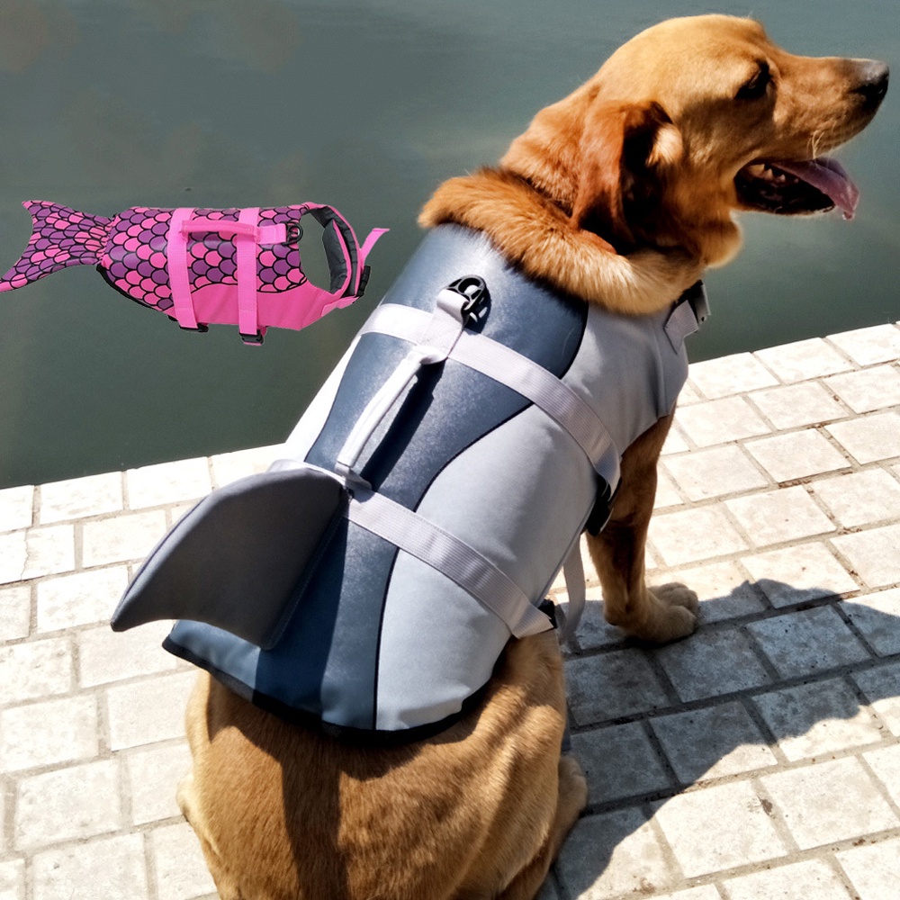 Pet Dog Life Vest Summer Shark Mermaid Pet Life Jacket Dog Clothes ...