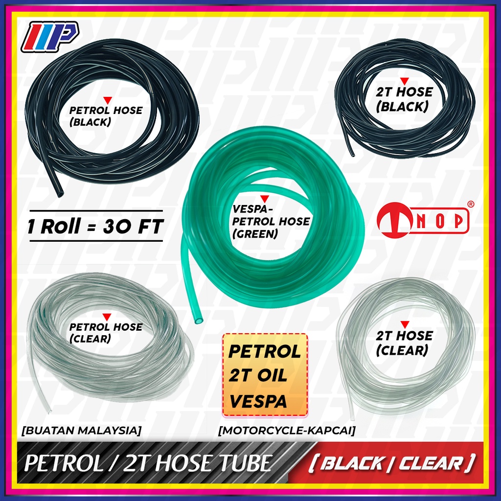 PETROL / 2T-OIL HOSE TUBE Motorcycle Pipe Getah Minyak [1 Roll=30 ft ...