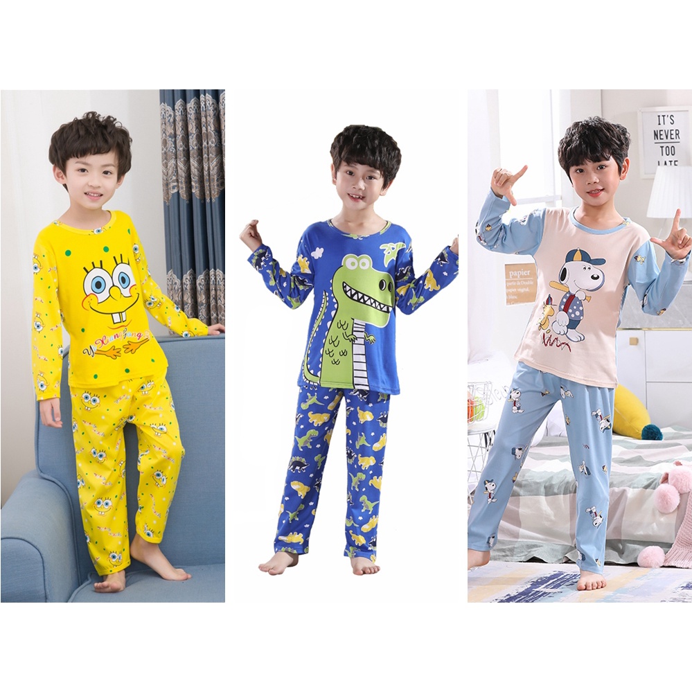Kid's Pyjamas Boy Cartoon Pajamas Boys Fashion Kids Sleepwear Cute ...