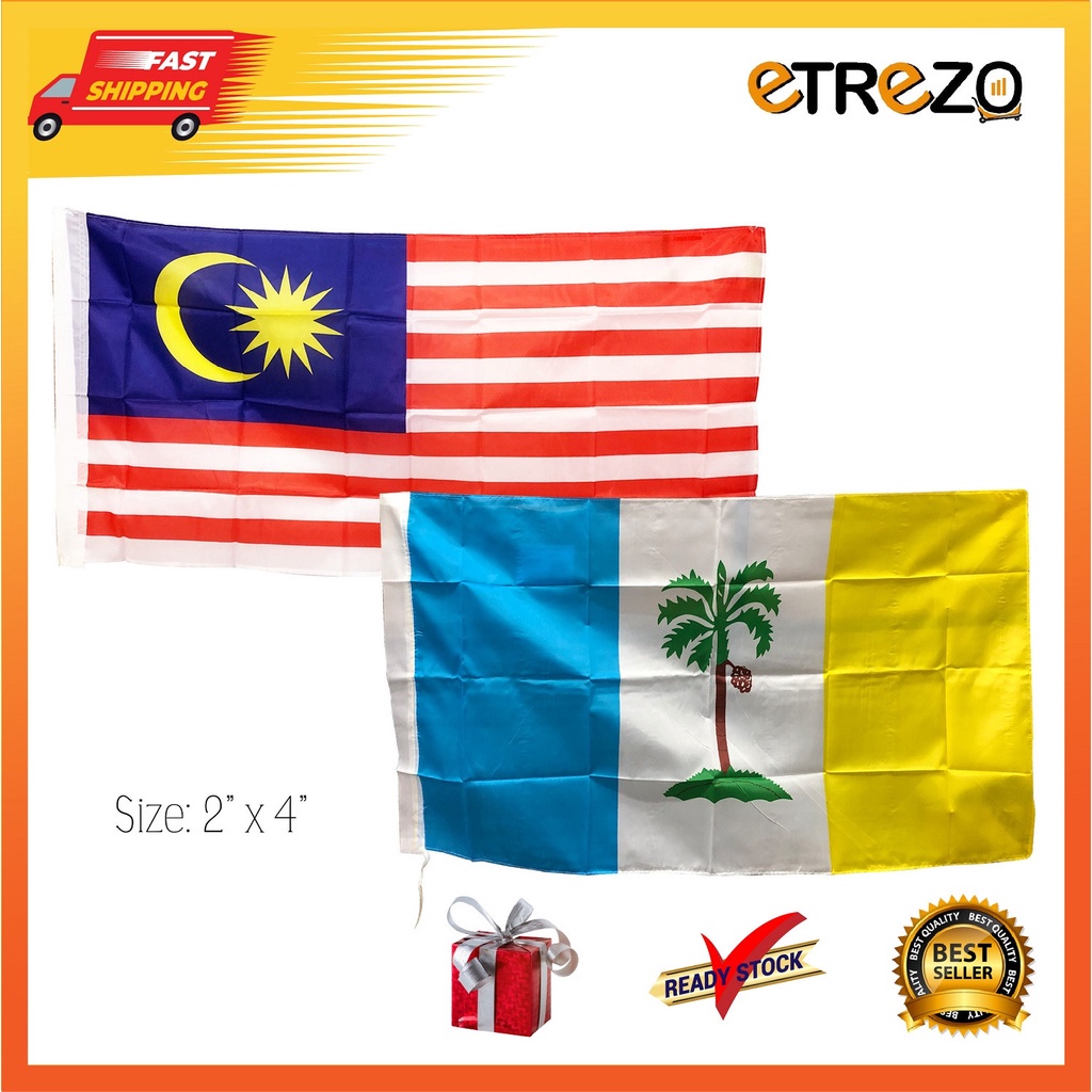 Bendera Malaysia / Bendera Penang Flag (2'x 4') (Ready Stock) | Shopee ...