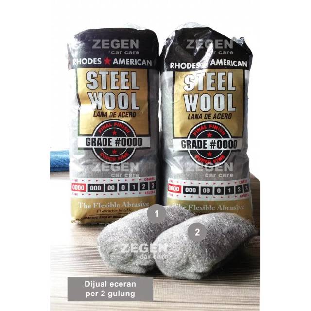 Steel WOOL 00000 SUPER FINE GRADE RHODES AMERICAN PER 2 Roll) | Shopee ...