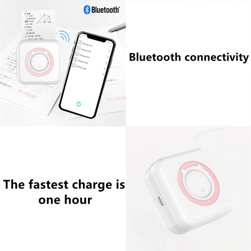 Mini Portable Thermal Printer Mobile Printer Photo Printer Home Phone ...