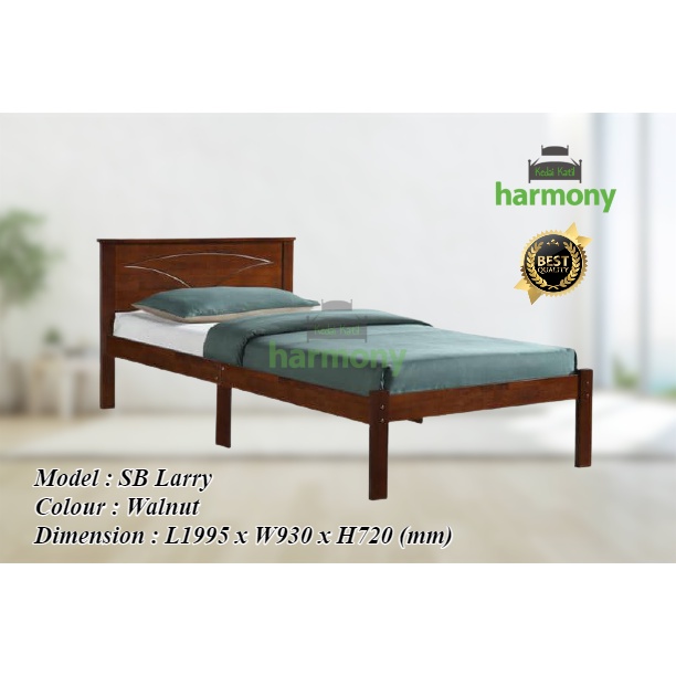 Harmony Oakland Wooden Single Bed Frame / Solid Wood Single Bed / Katil ...
