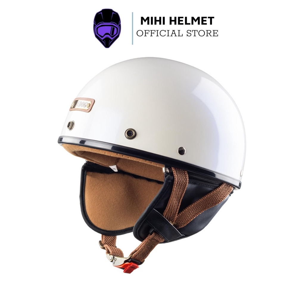 Bulldog PUG Half Helmet Glossy White | Shopee Malaysia