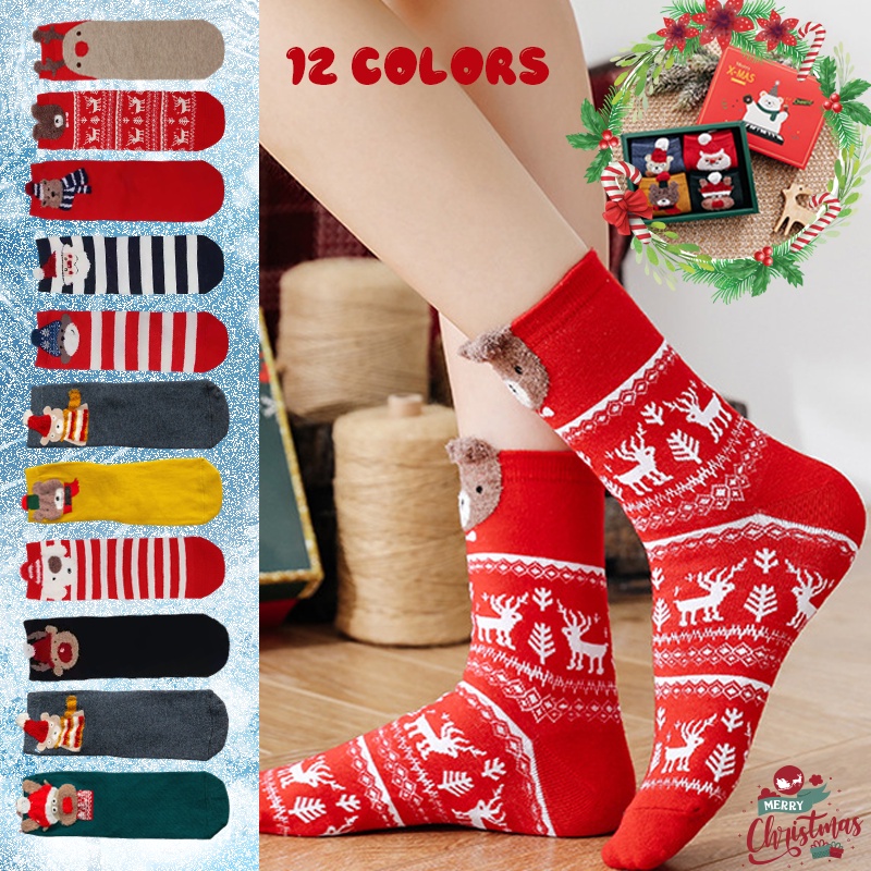 Christmas Socks cute sock women ankle stokin Fluffy Socks Christmas ...