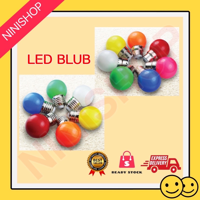 3W LED COLOUR BULB LAMPU RAYA E27 B22 CLEAR MENTOL LAMPU HIASAN HARI ...