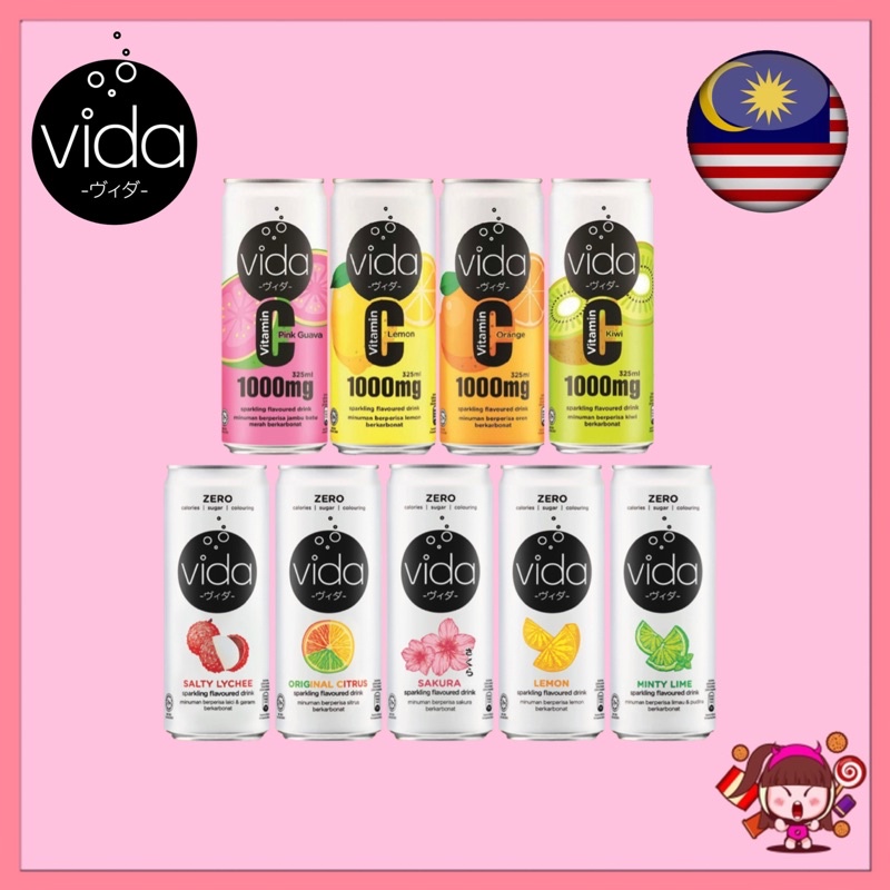 Vida C Zero Sparkling Drink 325ml /Vida Vitamin C 1000MG /Pink Guava ...