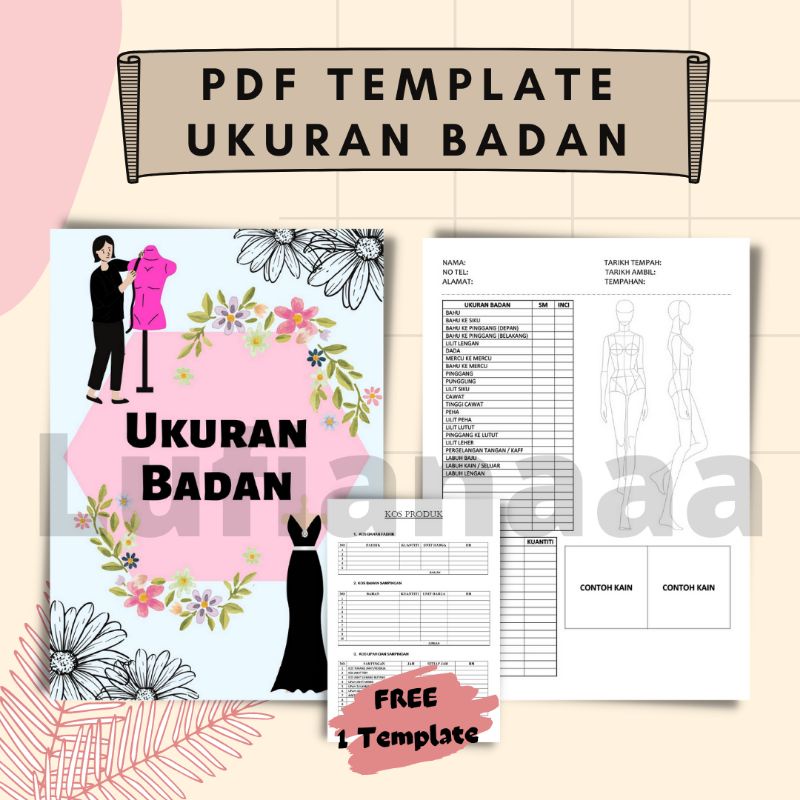 [PDF] TEMPLATE UKURAN BADAN JAHITAN | BODY MEASUREMENT FORM (PRINTABLE ...