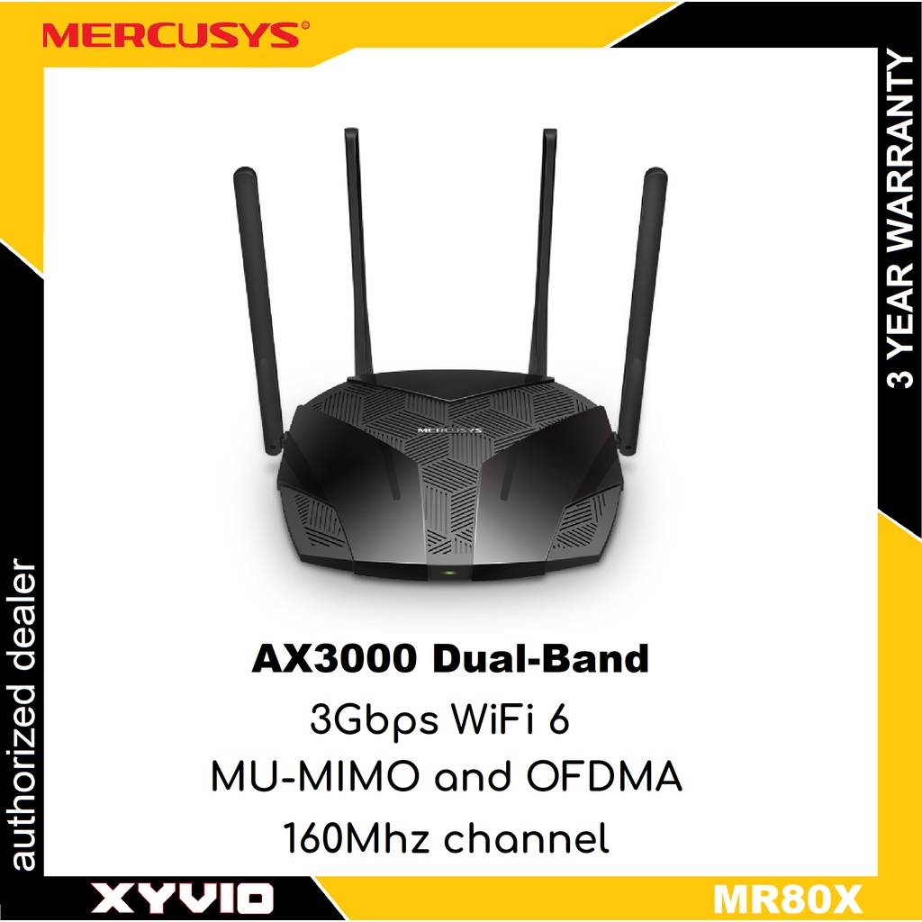 Mercusys MR80X AX3000 Dual-Band Wi-Fi 6 Router | Shopee Malaysia