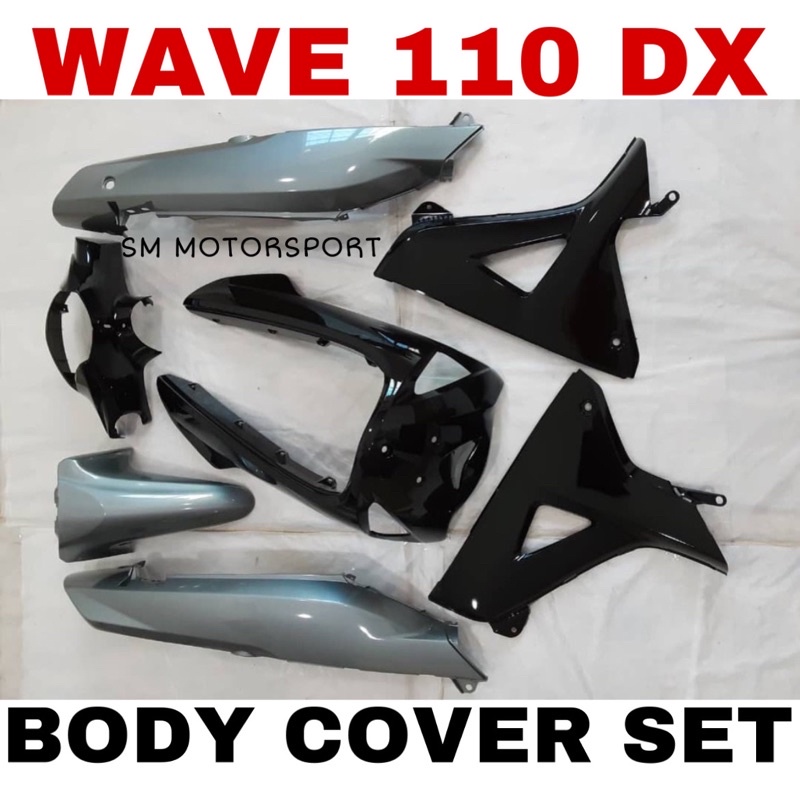 HONDA WAVE 110 DX BLACK GREY BODY COVER SET DRUM DISC 100% ORIGINAL ...