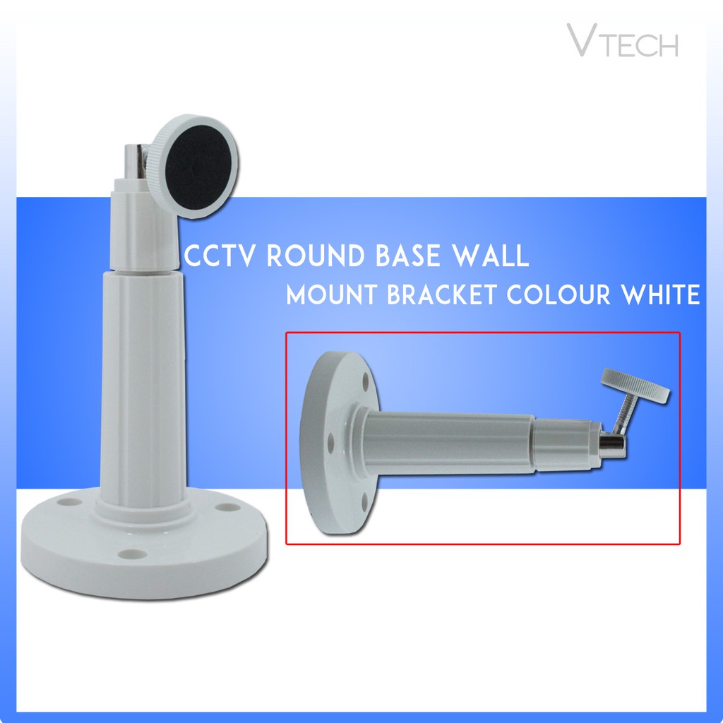 ADJUSTABLE INDOOR/OUTDOOR PVC WALL MOUNT CCTV BRACKET FOR SURVEILLANCE ...