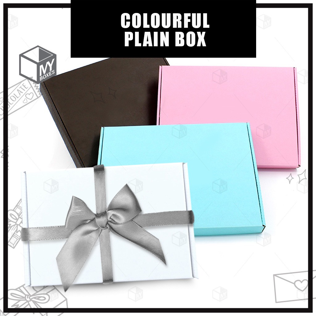READY STOCK IN IPOH!! No Printing Plain Colour Gift Box Craft Paper Box ...