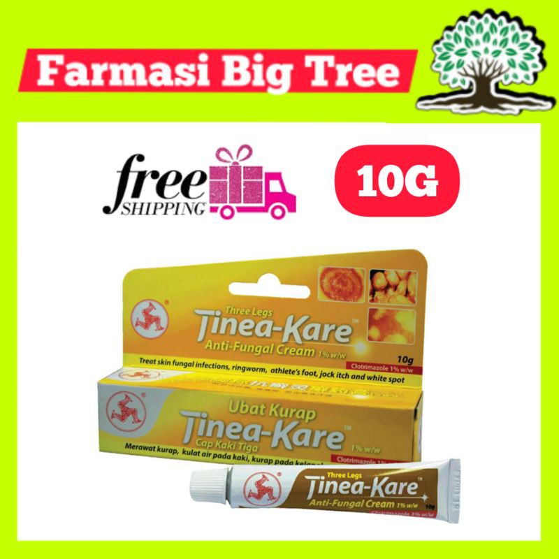 Three legs Tinea-kare Anti-Fungal CREAM 10g (Cap Kaki Tiga Ubat Kurap ...