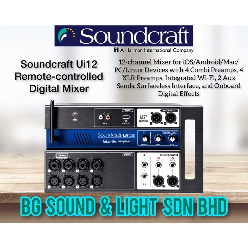SOUNDCRAFT Ui12 12-channel Digital Mixer With Wireless Control ( UI 12 ...
