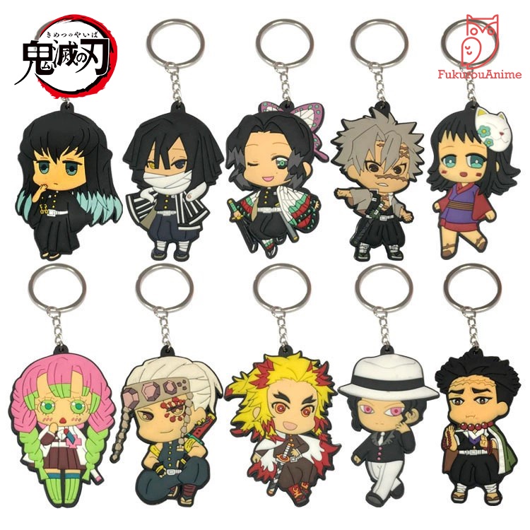 Demon slayer PVC soft glue keychains 鬼灭之刃双面软胶钥匙圈 (Tanjiro, Nezuko ...