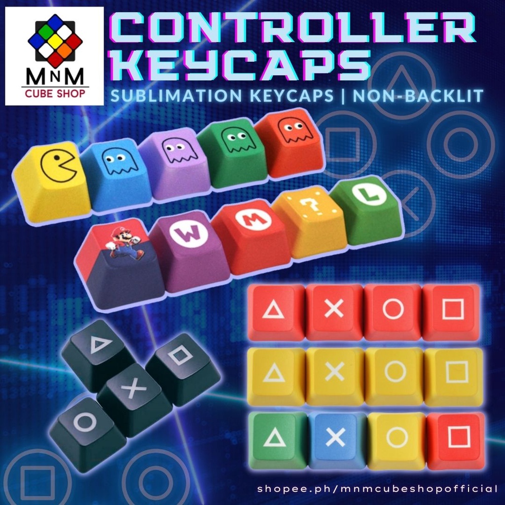 PBT Keycaps 5-Top Dye-Sublimation 5-Key Mario / Game Controller PSP ...