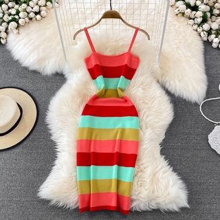 Pakaian Mini Bodycon Berjalur Slim Fit dengan Kardigan Lengan Panjang ...