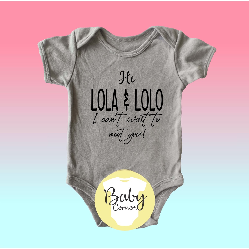 Hi lola & lolo ( statement onesie / baby onesie ) | Shopee Malaysia
