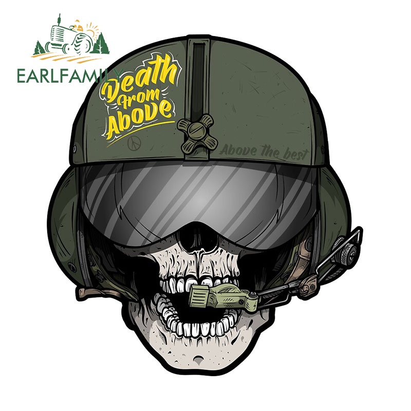 EARLFAMILY 13cm x 12.0cm Grim Reaper Helicopter Pilot US ARMY Aviation ...