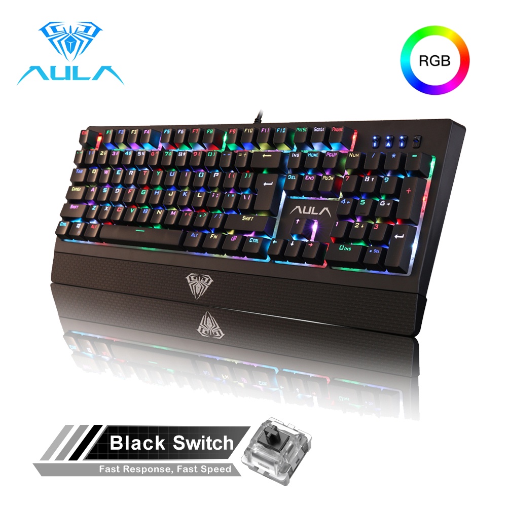 AULA S2018 Full RGB Mechanical Keyboard with 104 Keys Marco Programming ...