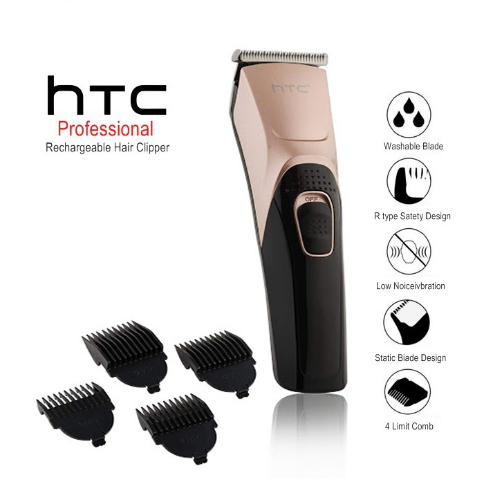 HTC AT-228 Rechargeable Cordless Hair Trimmer Clipper Wireless Shaver ...