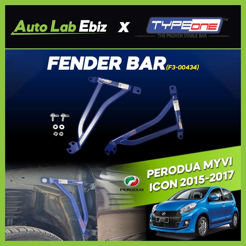 Perodua Myvi Icon 2015-2017 TypeOne Safety Fender Bar (F3-00434 ...