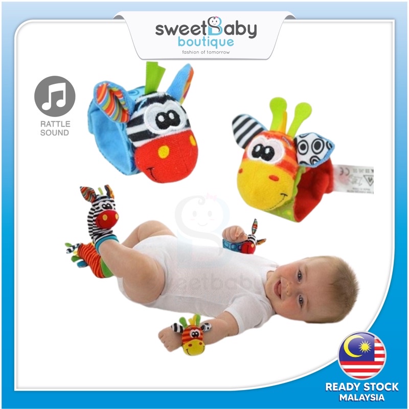 SWEETBABY Mainan Bayi Bunyi Lelaki Perempuan Baby Rattle Toys Hand ...