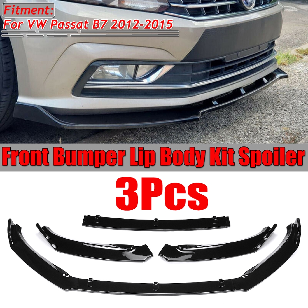 For VW Passat B7 2012-2015 Glossy Front Bumper Lip Spoiler Splitter ...