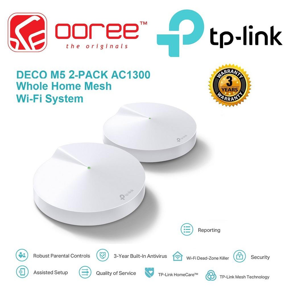 TP-LINK DECO M5 1-PACK / DECO M5 2-PACK / DECO M5 3-PACK AC1300 DUAL ...