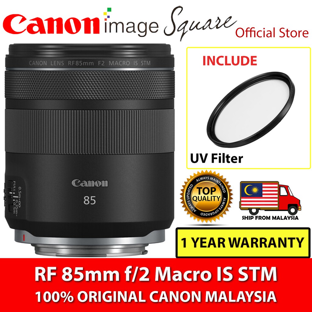 Canon RF 85mm f2 Macro IS STM Free UV Filter lens Ship from Malaysia f2 ...