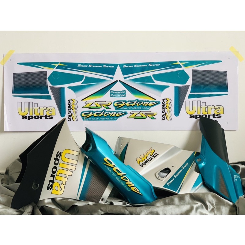 Kawasaki ZSR Cyclone Copy Original Sticker Set | Shopee Malaysia