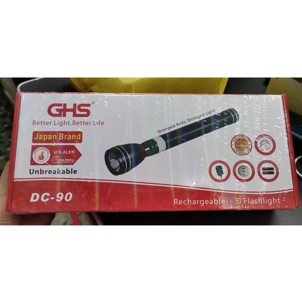 100% ORIGINAL JAPAN GHS🔥 DC-90 LED Rechargeable 4SC Aluminum Torch ...