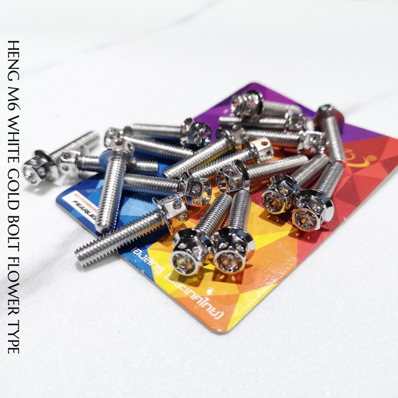 HENG BOLTS FLOWER TYPE M5 ( 8), M6 ( 10), SILVER STAINLESS (Price per ...