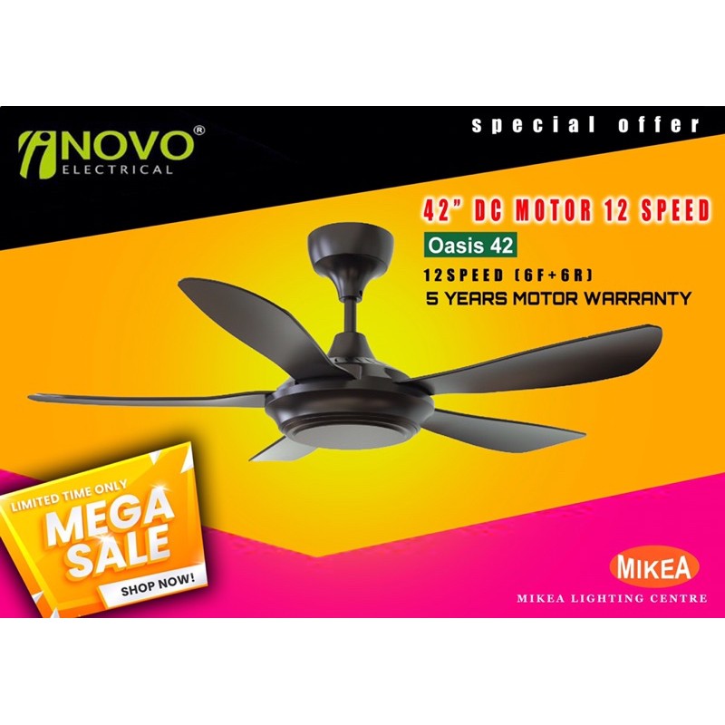 Inovo DC Motor Ceiling fan Oasis/42”/5 Blade With Remote Control ...
