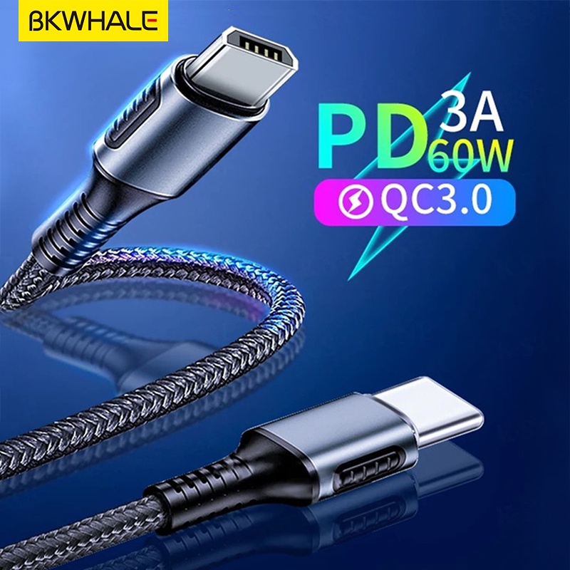 BKWHALE 60W Fast Charging Type-C to Micro USB Data Cable 480Mbps ...