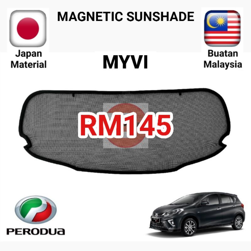 Perodua Myvi 2018 Present Rear Windscreen Premium Sunshade | Shopee ...
