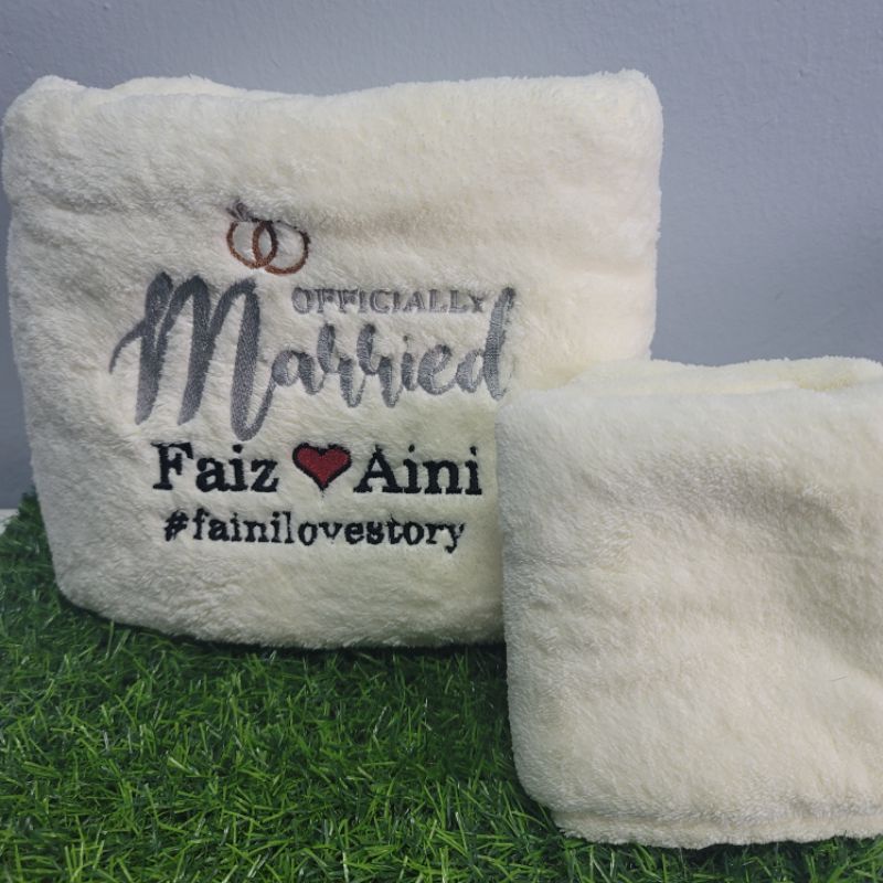 Sulam Tuala Mandi + ( Free tuala muka panjang) | Shopee Malaysia