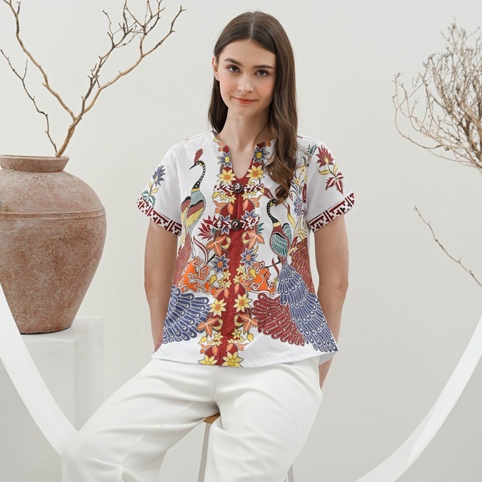 Bbc 208 Batik Tops/ Modern Women's Batik Blouse/ Jumbo Women's Batik ...