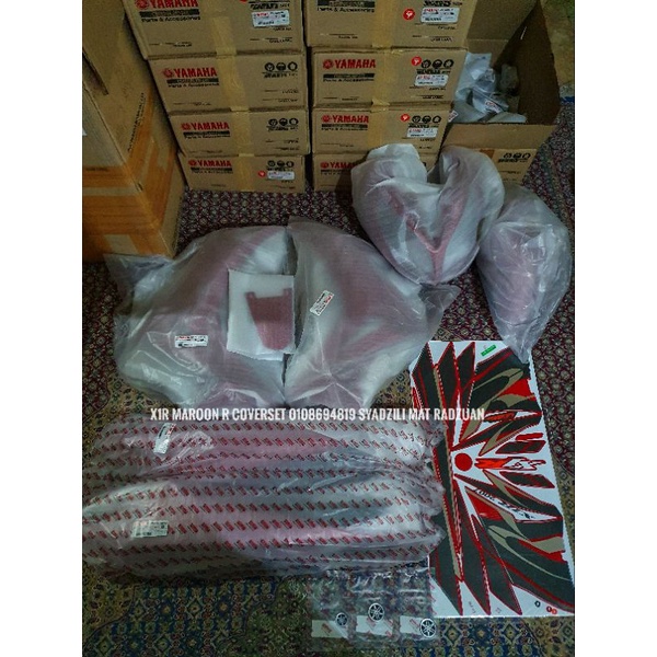 X1r Coverset Maroon R original + stripe gred yamaha thailand | Shopee ...