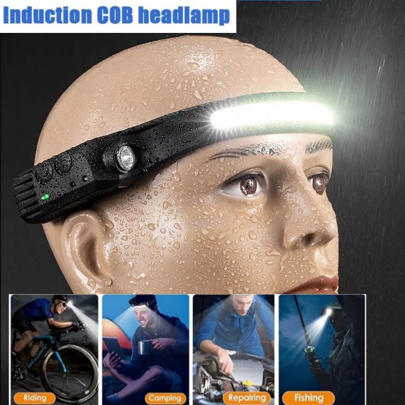 Induction COB Headlamp Wide Beam LED Flashlight Rechargeable 5W Lumens ...