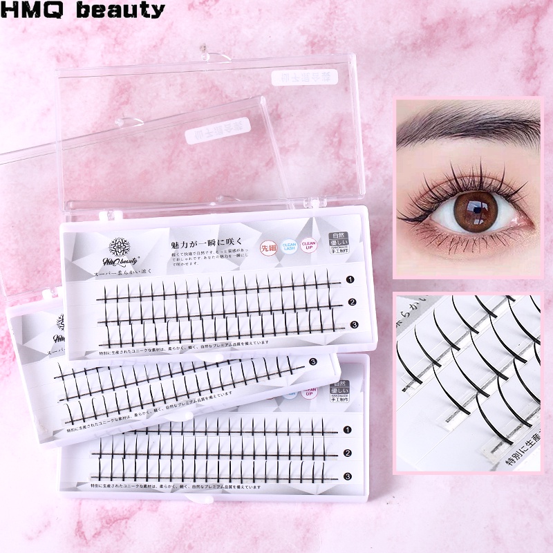 10case/lot 60 Cluster A-Shaped Eyelashes Tapered Flat 3D Personal ...