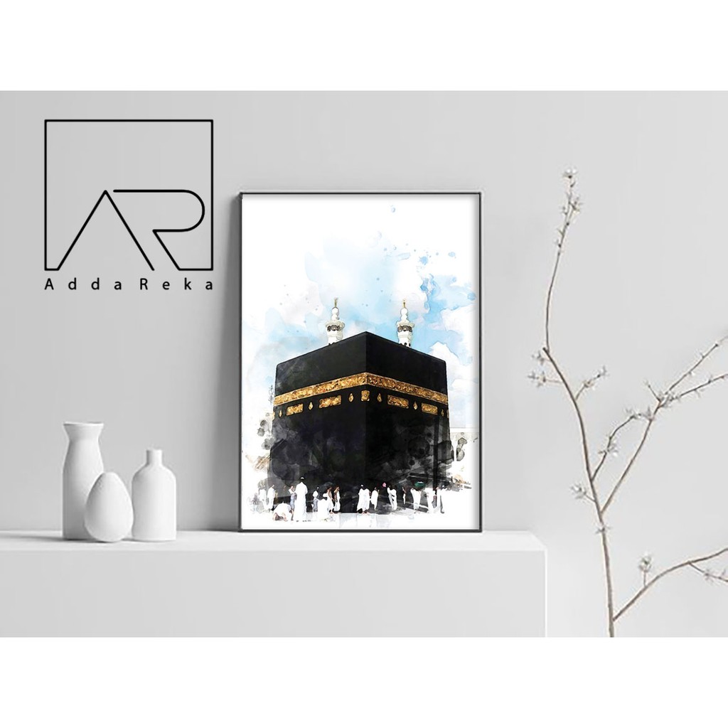 Poster islamik, wall decoration poster, Kaabah, Masjid Nabawi, Masjidil ...