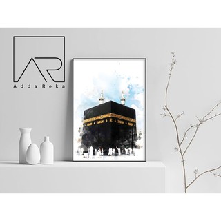 Poster islamik, wall decoration poster, Kaabah, Masjid Nabawi, Masjidil ...