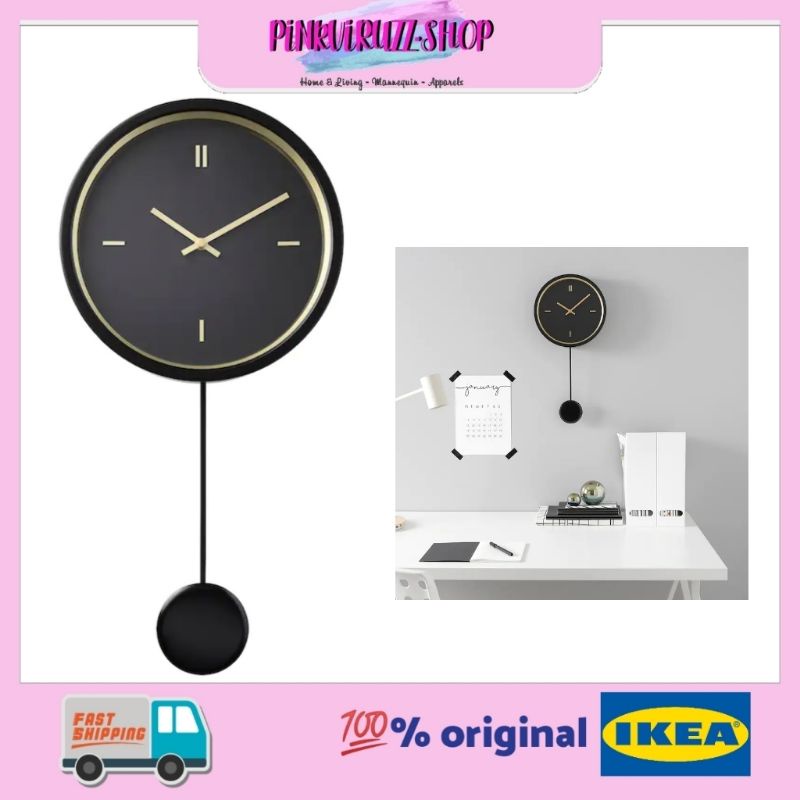 IK€A STURSK Wall Clock/Jam dinding, black (26cm) | Shopee Malaysia