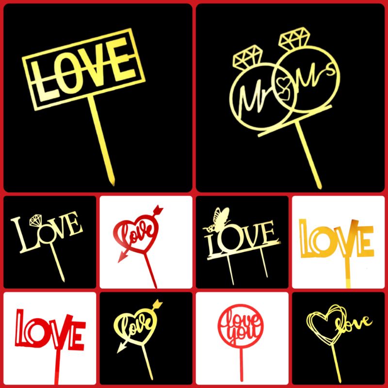 TANDA TAHNIAH AKRILIK /LOVE ACRYLIC SIGN/摆件插牌 | Shopee Malaysia