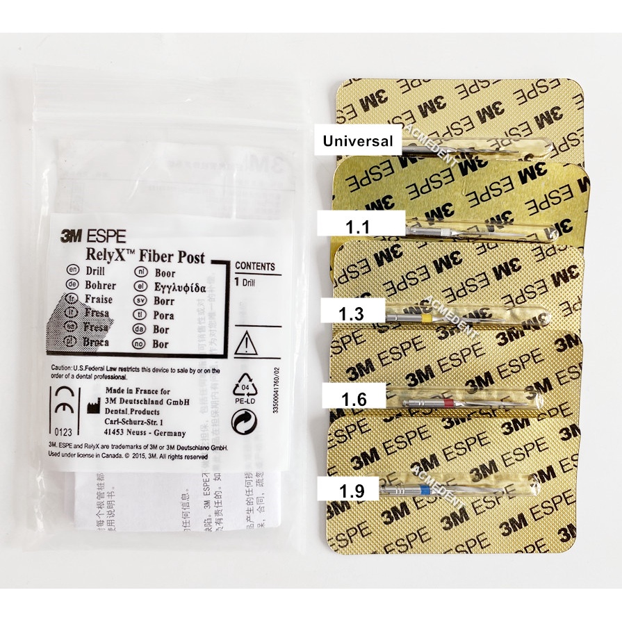 Dental Drills for Fiber Post Core Fibre Posts Dril Universal 1.1MM 1 ...
