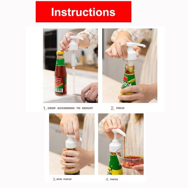 Household Oyster Sauce Pump Head Oil Chili Tomato Sauce Bottle Mouth Squeezer Soy Sauce Curry ...